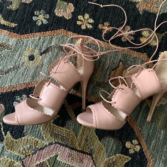 LK Bennett | Shoes | Lk Bennett Jerry Pink Leather Sandal Heels Sz 7 ...